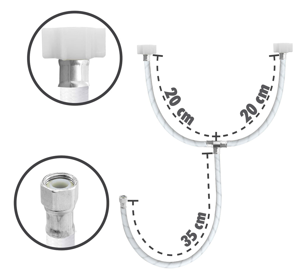 Conector Flexible Tipo Yee | Lavabo y Fregadero | 3/8" COMP X 1/2" AM ...